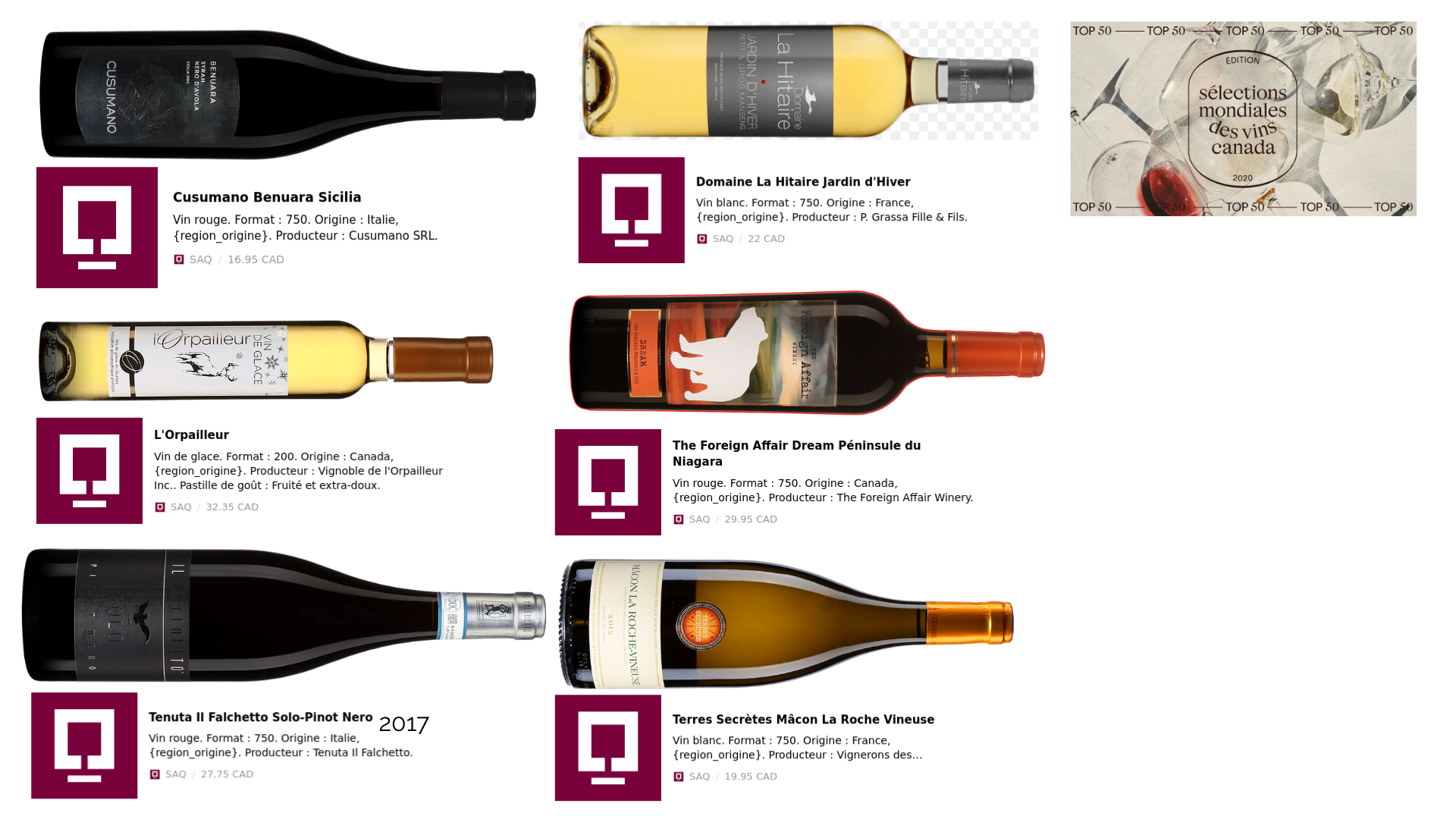 Les 50 meilleurs vins du Concours Sélections Mondiales des Vins Canada ...