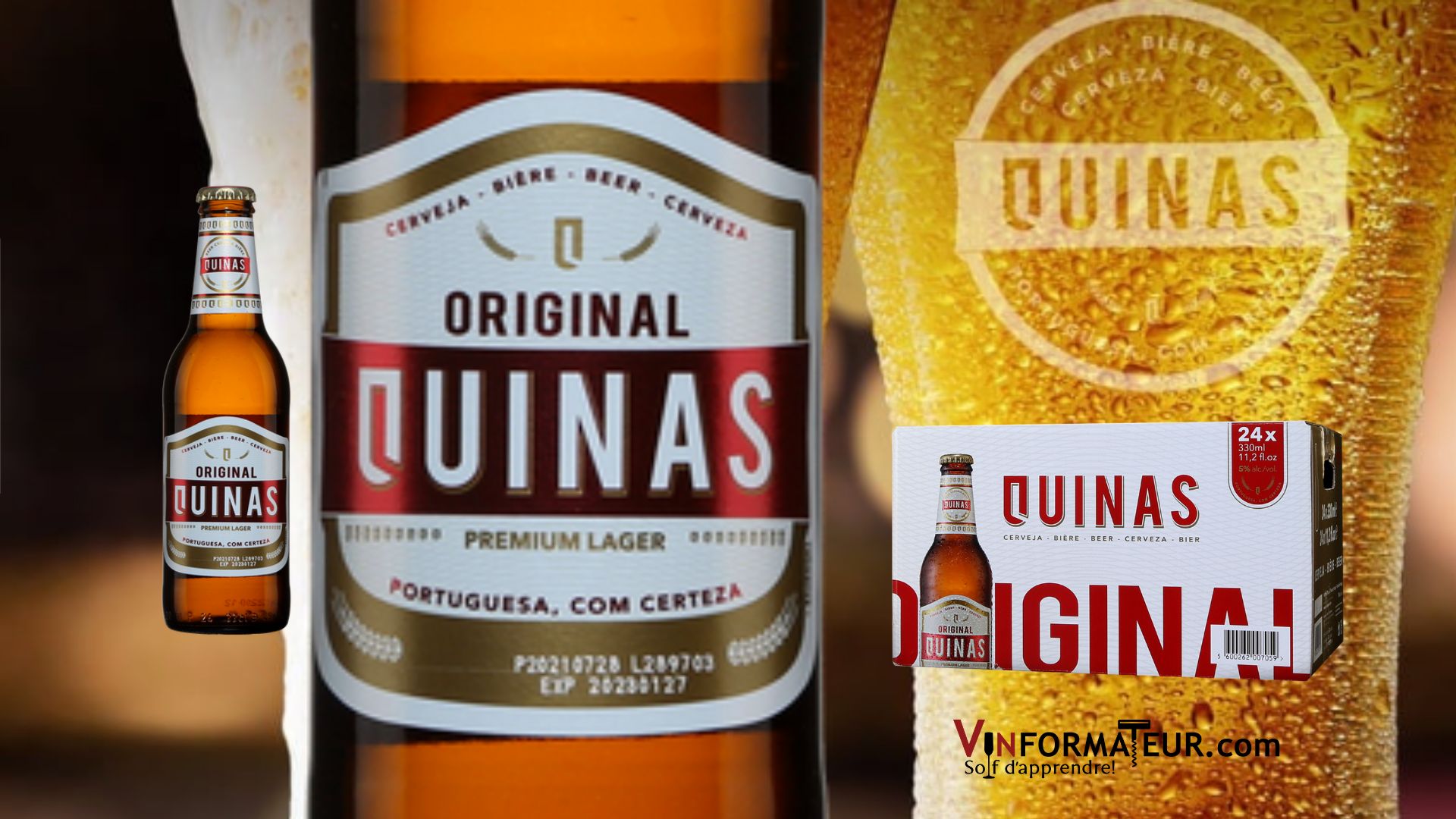 Bière portugaise de type lager! Quinas Original Premium. | Vinformateur