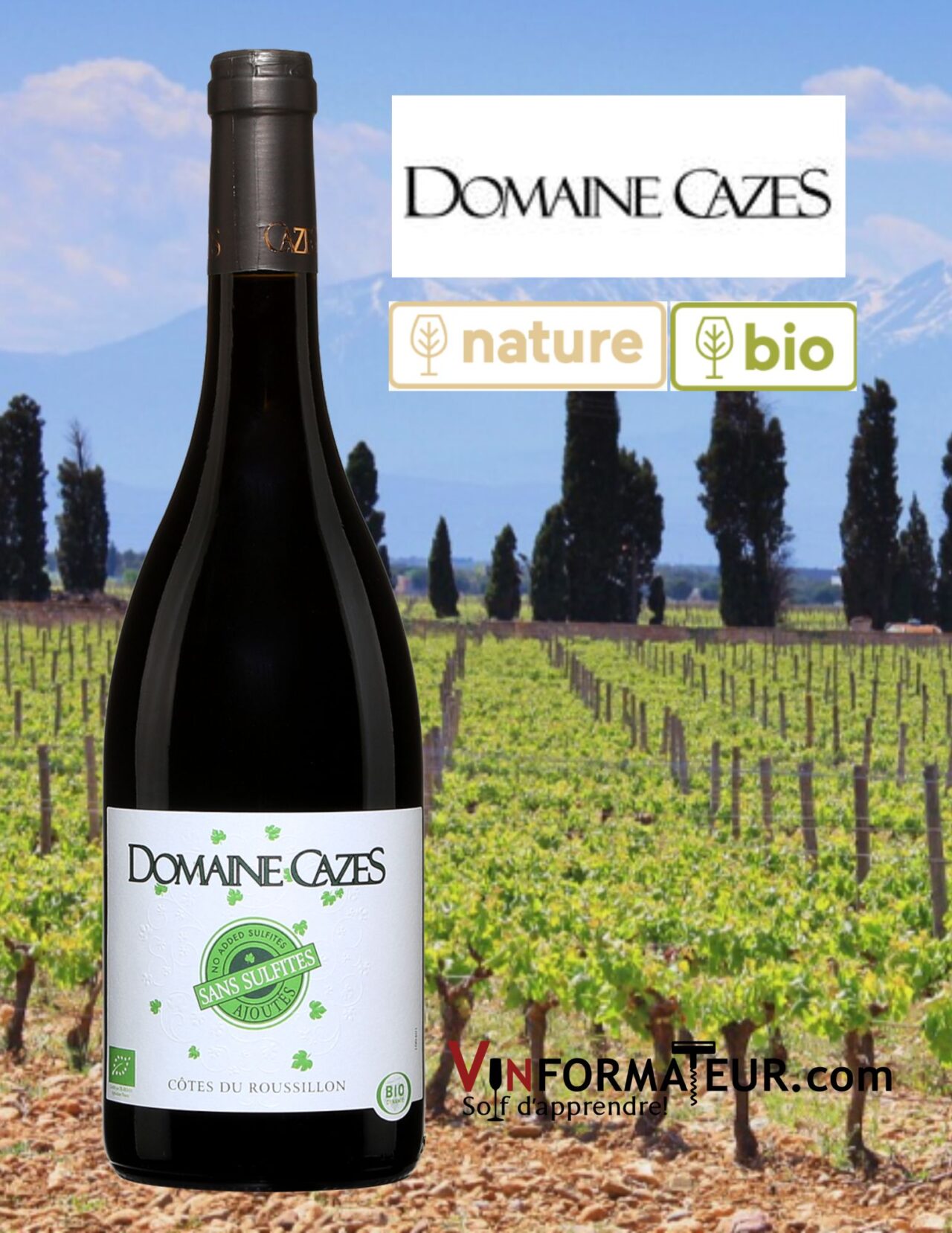 Vin bio sans sulfites ajoutés du Domaine Cazes. | Vinformateur